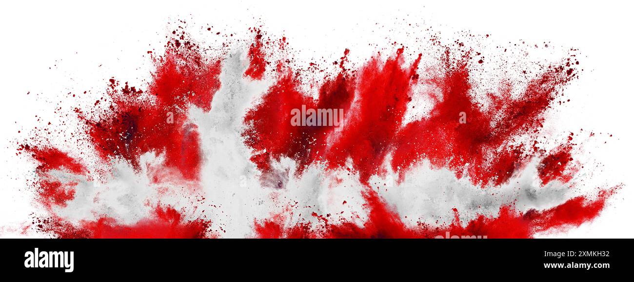 colorful flag of denmark with red color holi paint powder explosion ...