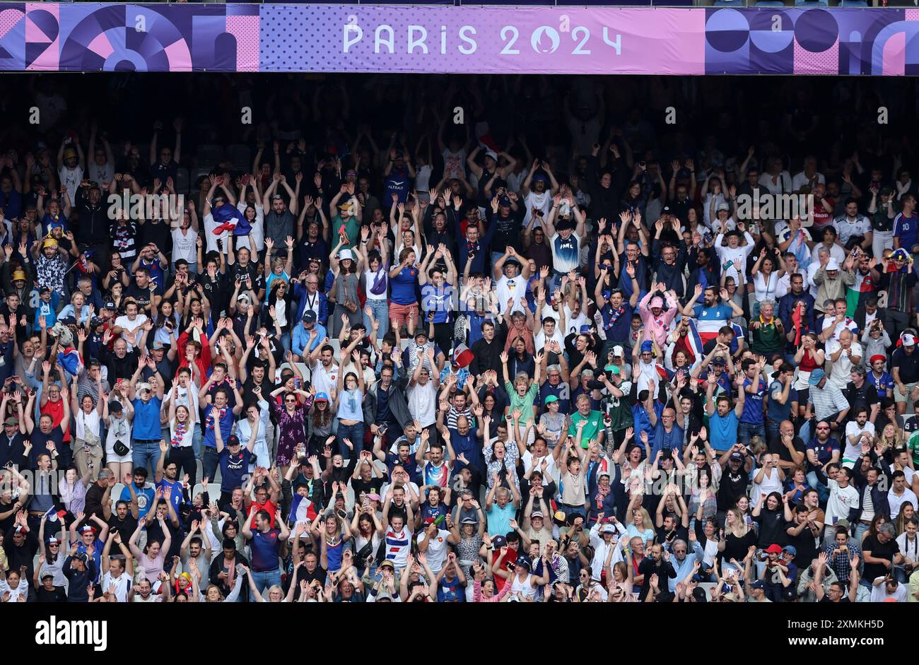PARIS, FRANCE - JULY 27: Spectators during the Men’s Rugby Sevens match ...
