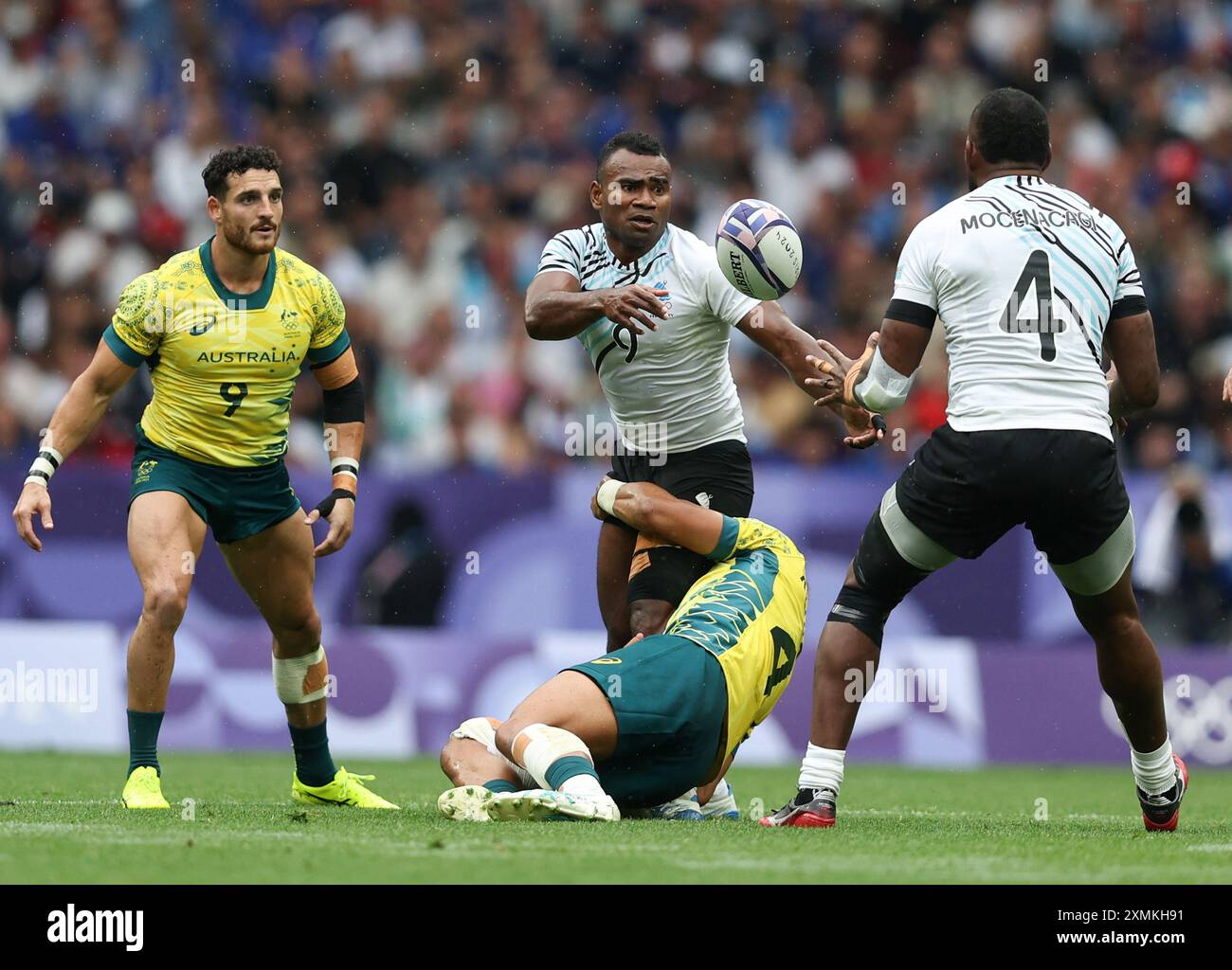 PARIS, FRANCE - JULY 27: Jerry Tuwai of Team Fiji in action during Men ...