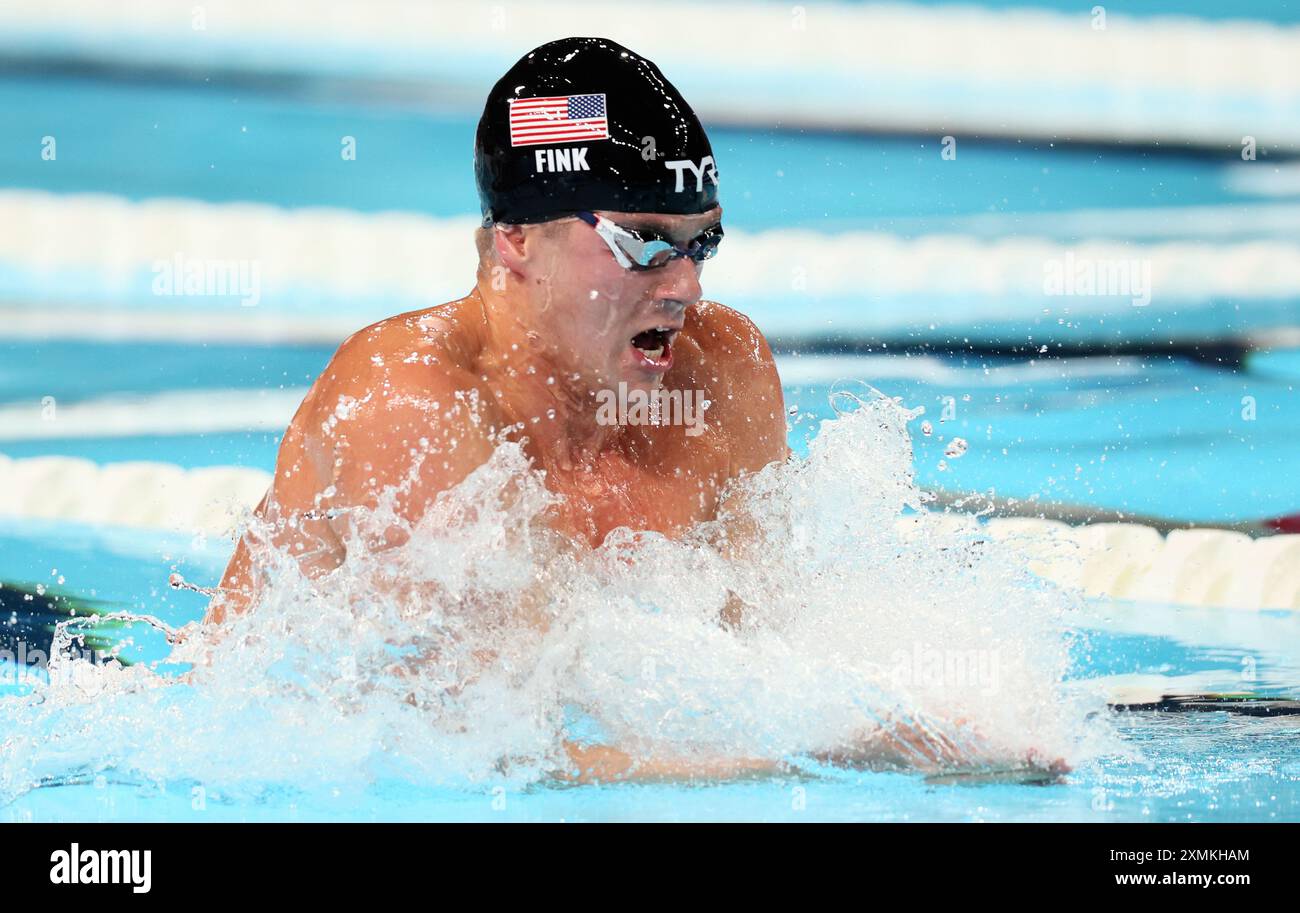 Paris, France. 28th July, 2024. USA Nic Fink pictured in action during ...