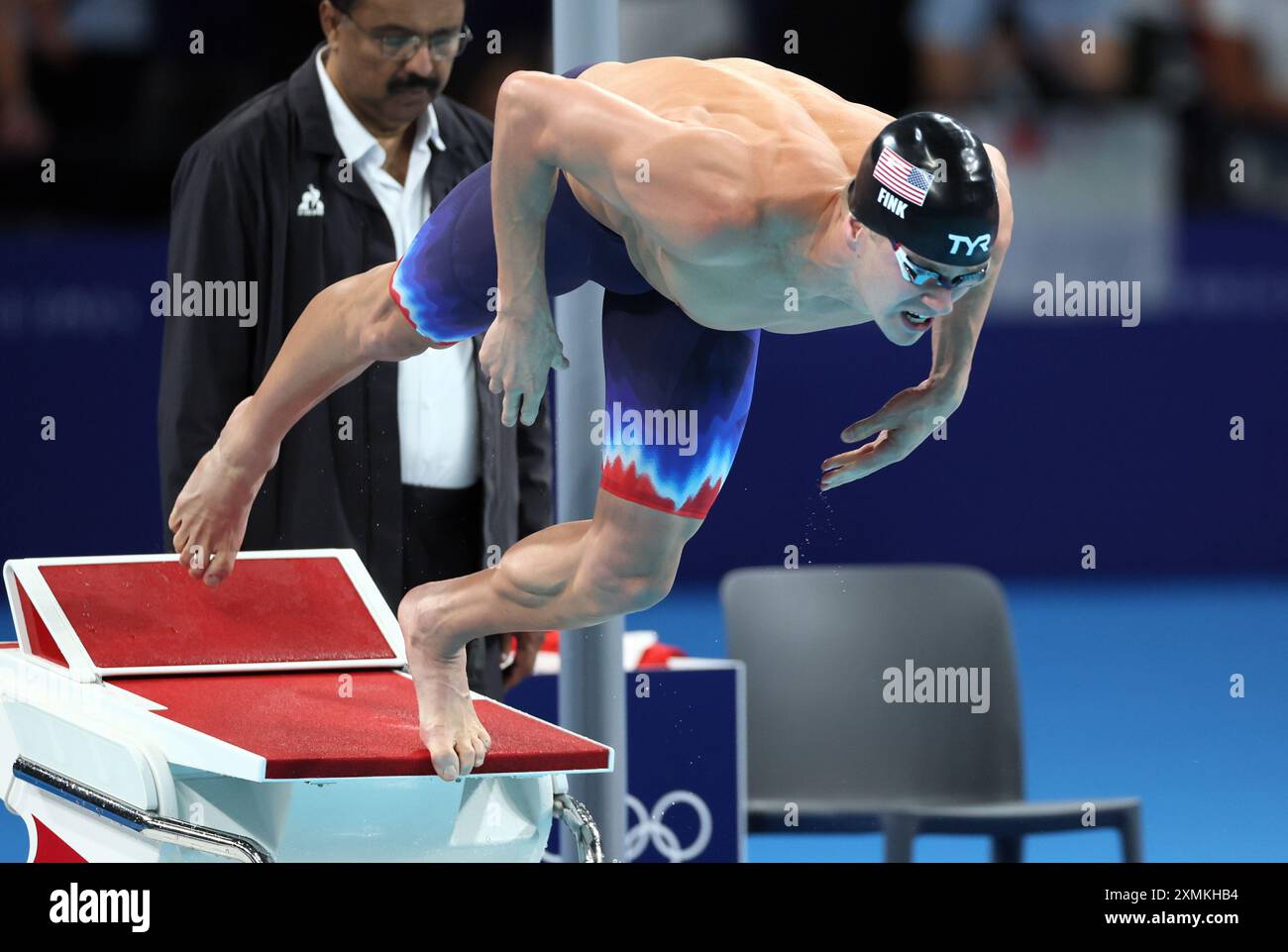Paris, France. 28th July, 2024. USA Nic Fink pictured in action during ...