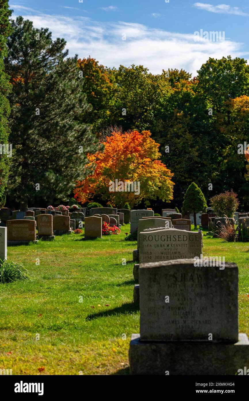 National Cemetery of Canada during the fall season colors. Beechwood ...