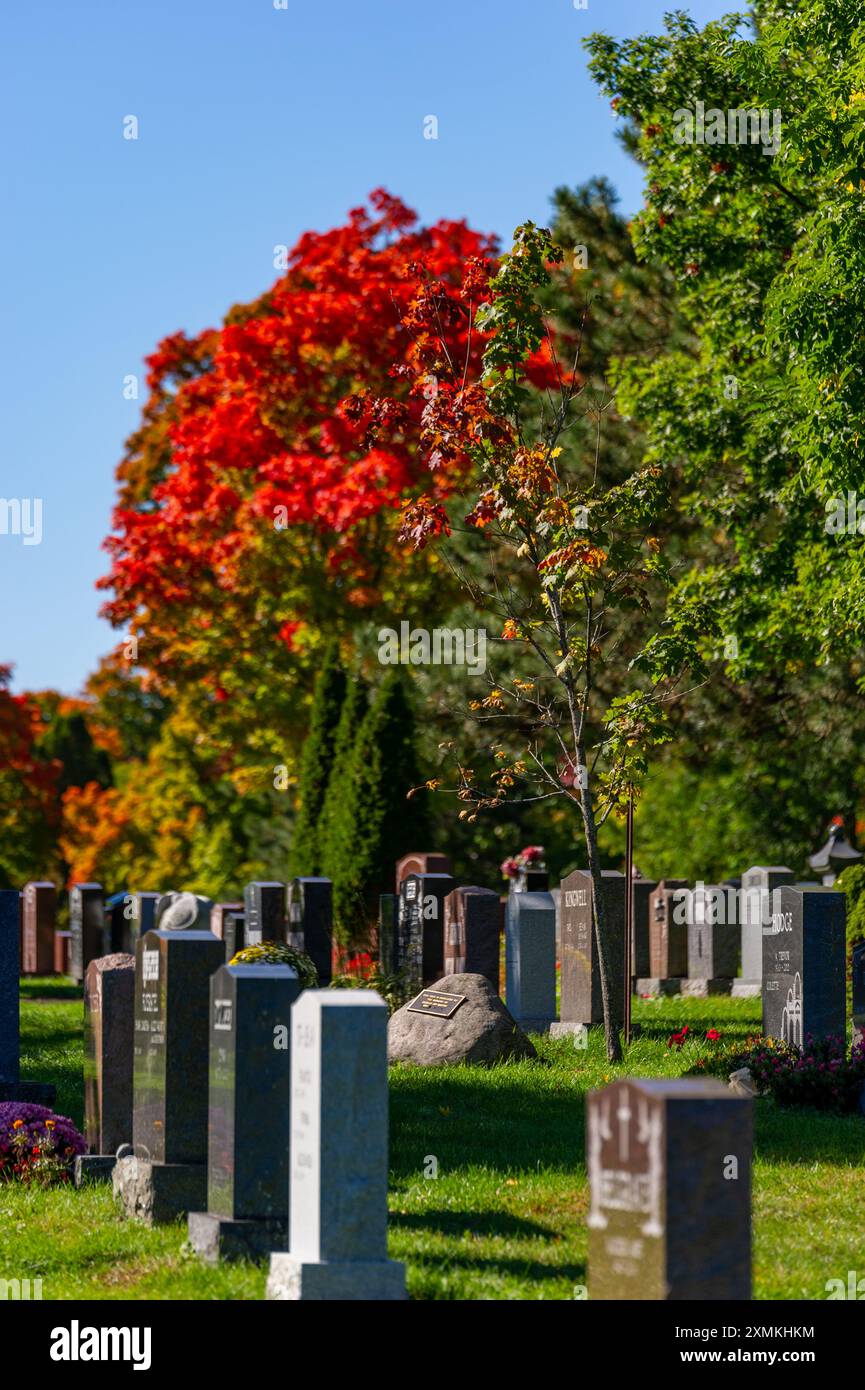 National Cemetery of Canada during the fall season colors. Beechwood ...