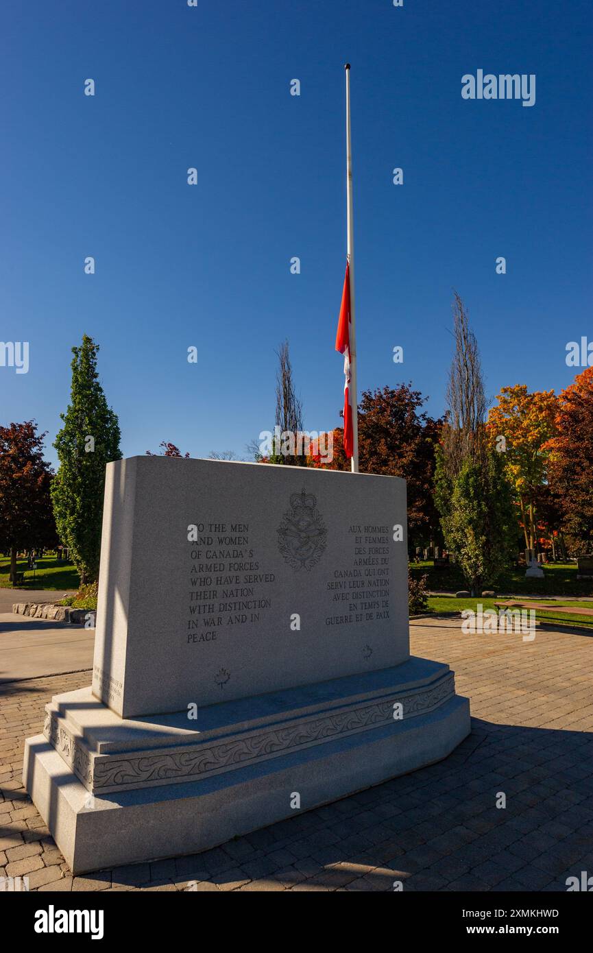 National Cemetery of Canada during the fall season colors. Beechwood ...