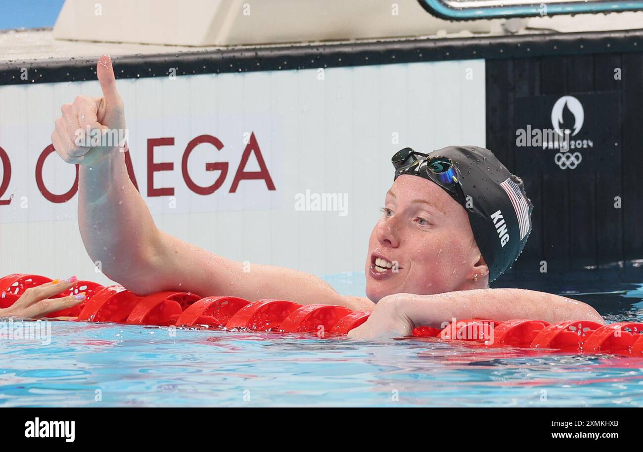 Paris, France. 28th July, 2024. USA Lilly King pictured during women's ...