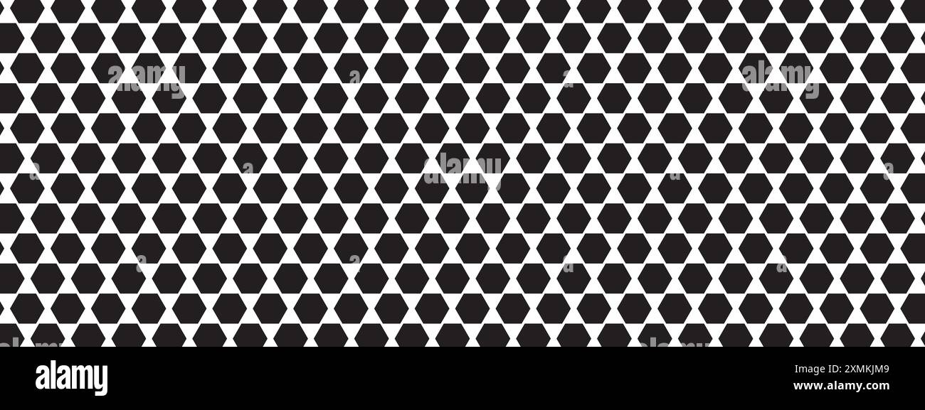 Repeated black hexagone shapes on white background. Perforated surface ...