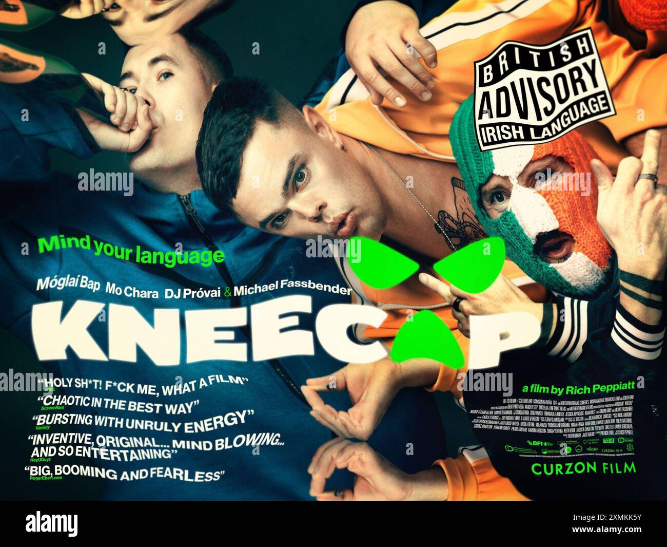 KNEECAP, British poster, from left: Mo Chara, Moglai Bap, DJ Provai ...
