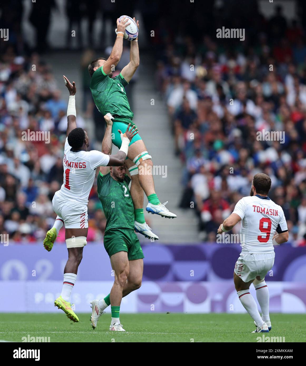 PARIS, FRANCE - JULY 27: Aaron Cummings of Team United States vies with ...