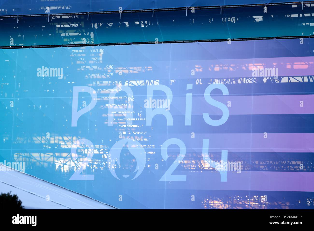 Paris, France. 28th July, 2024. Paris Olympics: Olympic signage at the ...