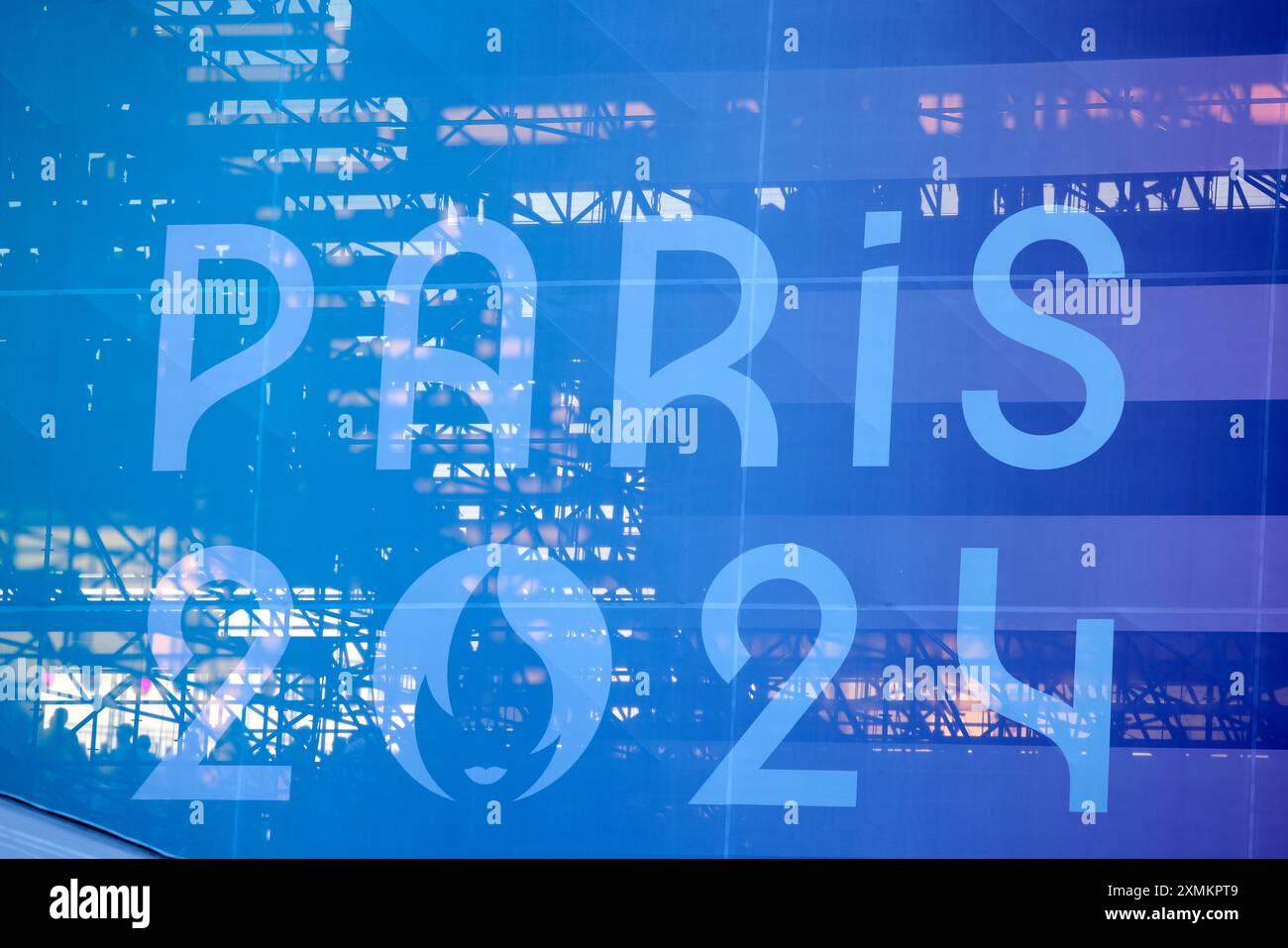 Paris, France. 28th July, 2024. Paris Olympics: Olympic signage at the ...