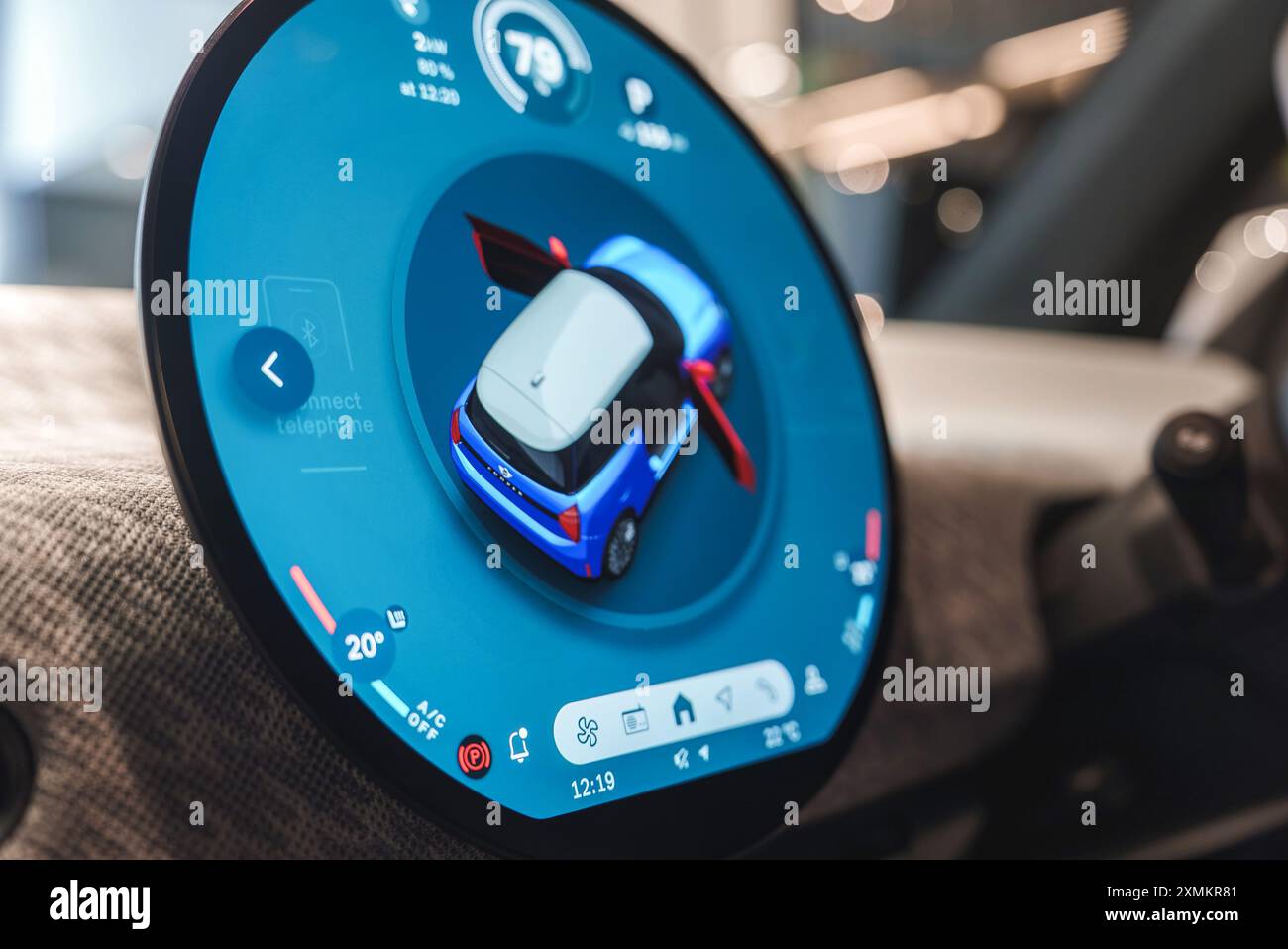 Close-Up of Modern Car's Digital Dashboard Display in London, UK Stock ...