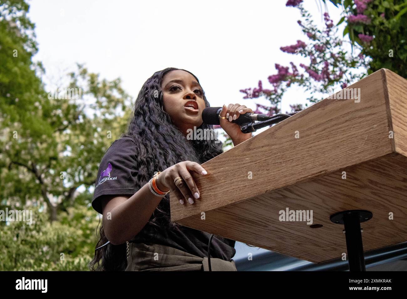 New York City, USA. 28th July, 2024. A rally is held in Washington ...