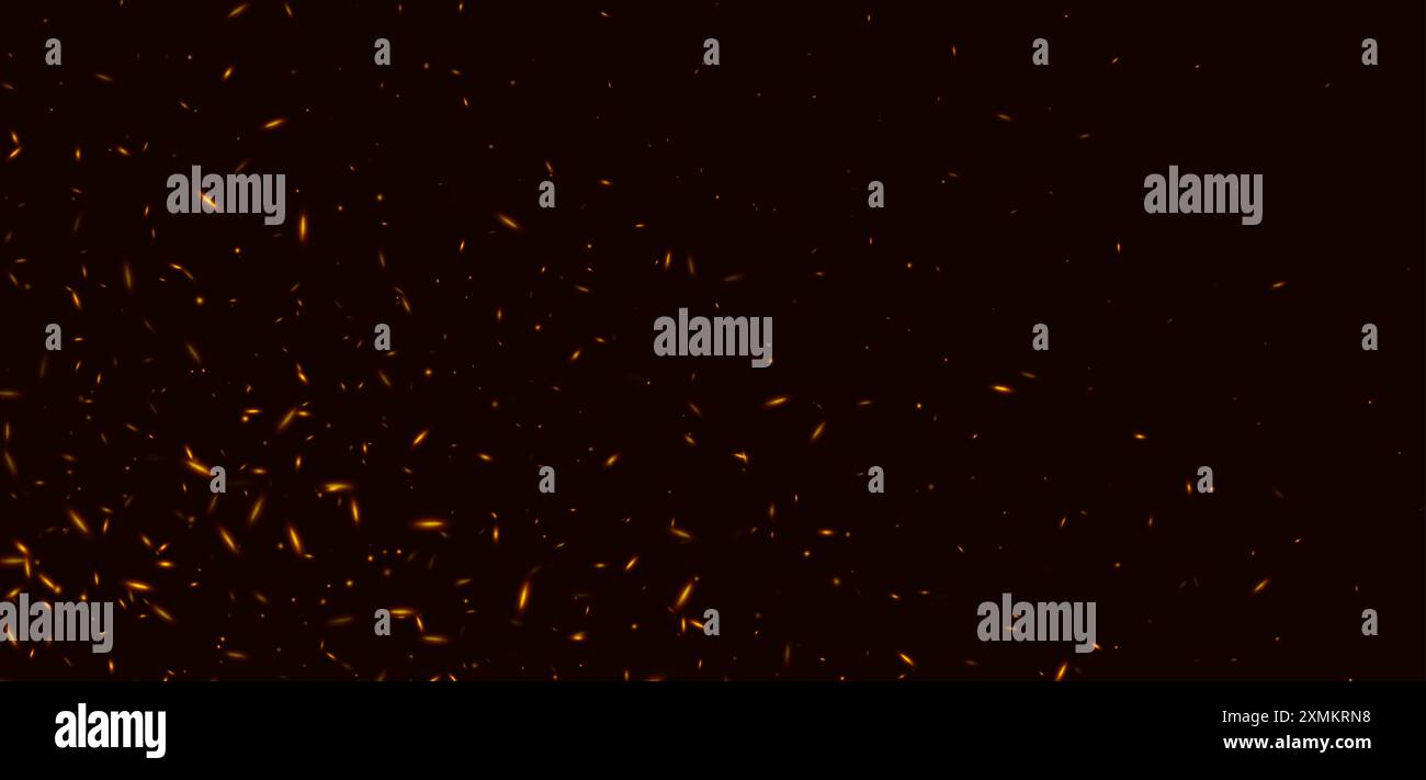 Fire sparks, abstract glowing embers, heat sparkles, flying flame ...