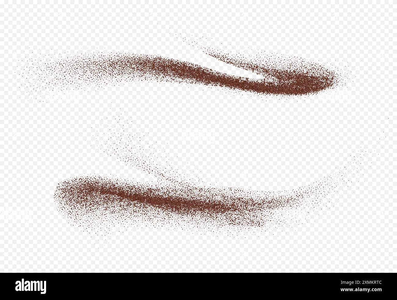 Flying coffee or chocolate powder, dust particles in motion, ground ...