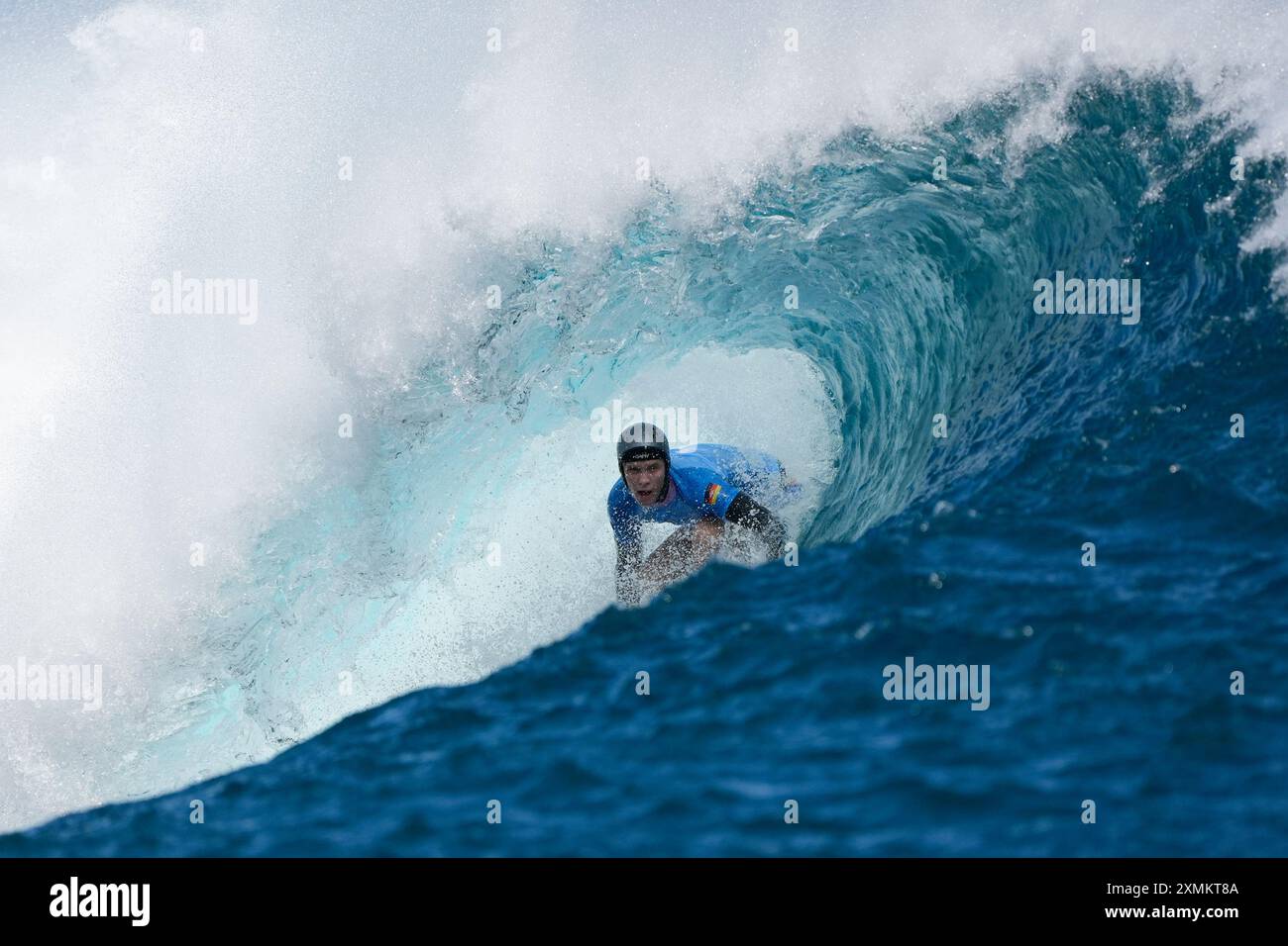 Tim Elter, of Germany, surfs during the second round of the 2024 Summer ...