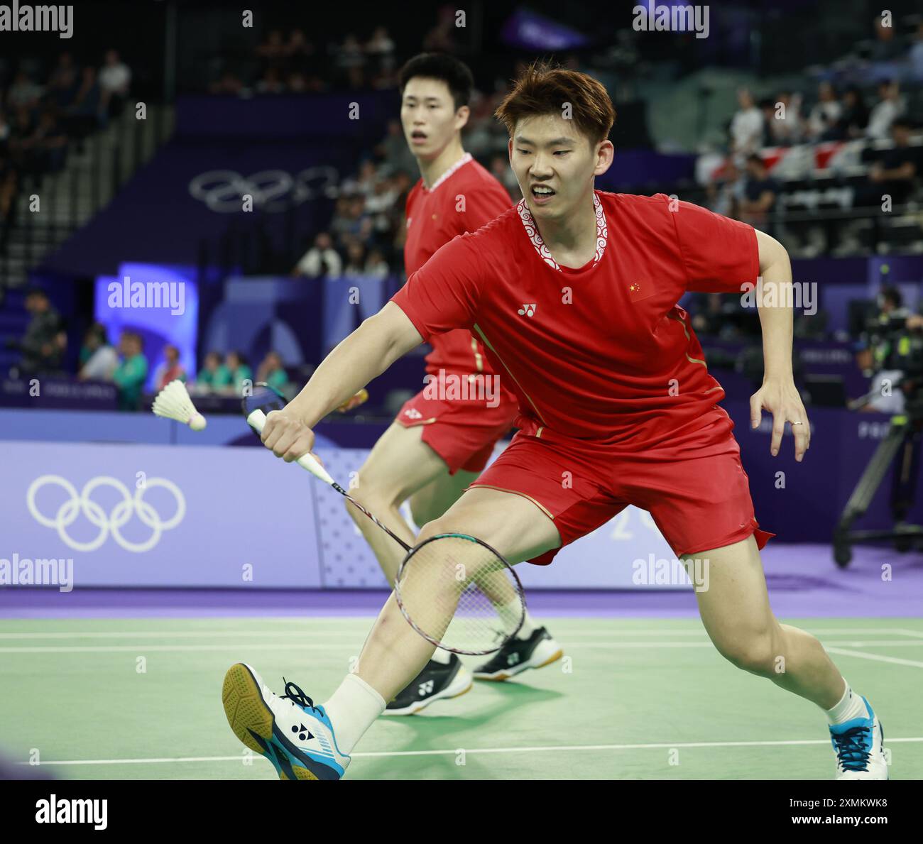 Paris, France. 28th July, 2024. Liu Yuchen (front)/Ou Xuanyi of China ...
