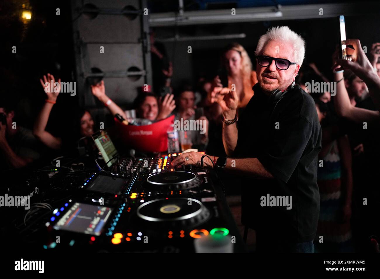 French musician Marc Cerrone performs during the DiscOlympics at ...