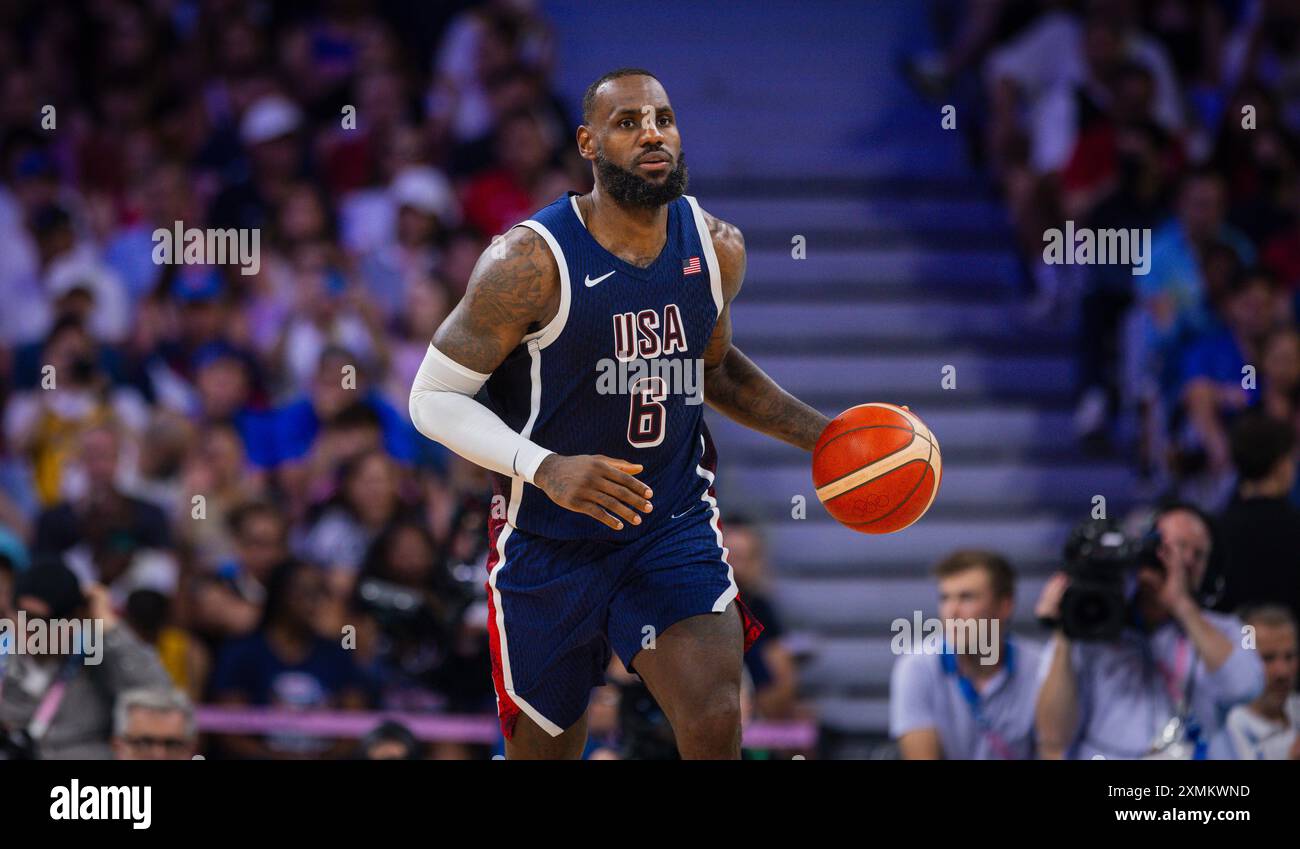 Paris, France. 27th Jul 2024. LeBron James (USA) Paris 2024 Olympic ...