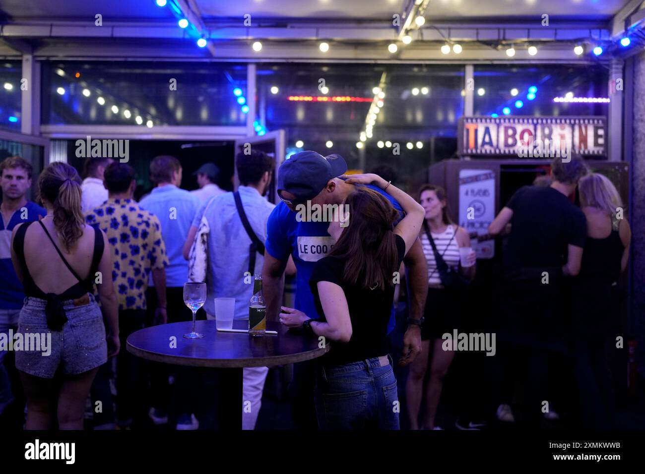 People attend the DiscOlympics at Wanderlust night club during the 2024 ...