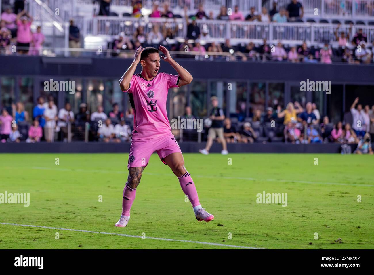 Fort Lauderdale, USA, 27th July, 2024, Matias Rojas #7 reacts at the ...