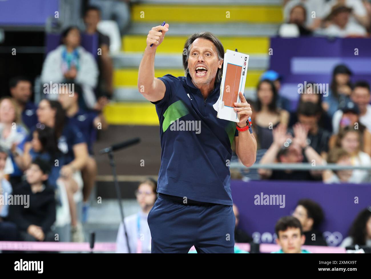 Paris, France. 28th July, 2024. Head coach of Slovenia Gheorghe Cretu ...