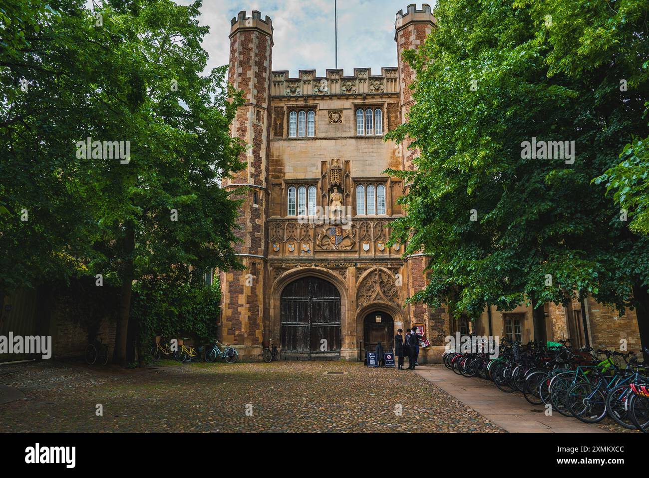 Historic Great Gate of Trinity College at University of Cambridge, UK ...