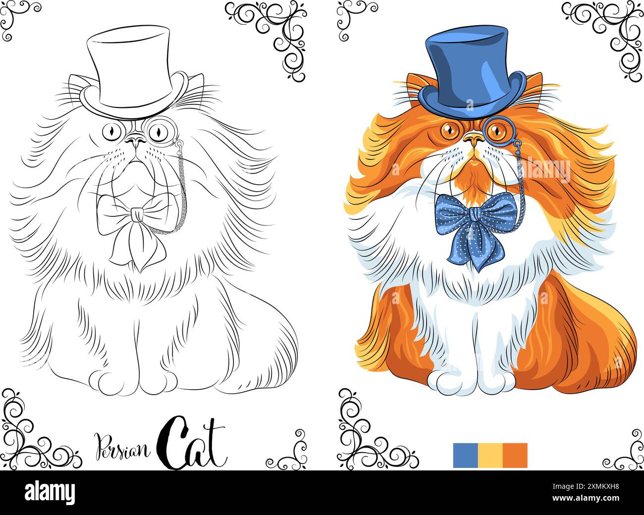 Traditional persian cat Stock Vector Images - Alamy