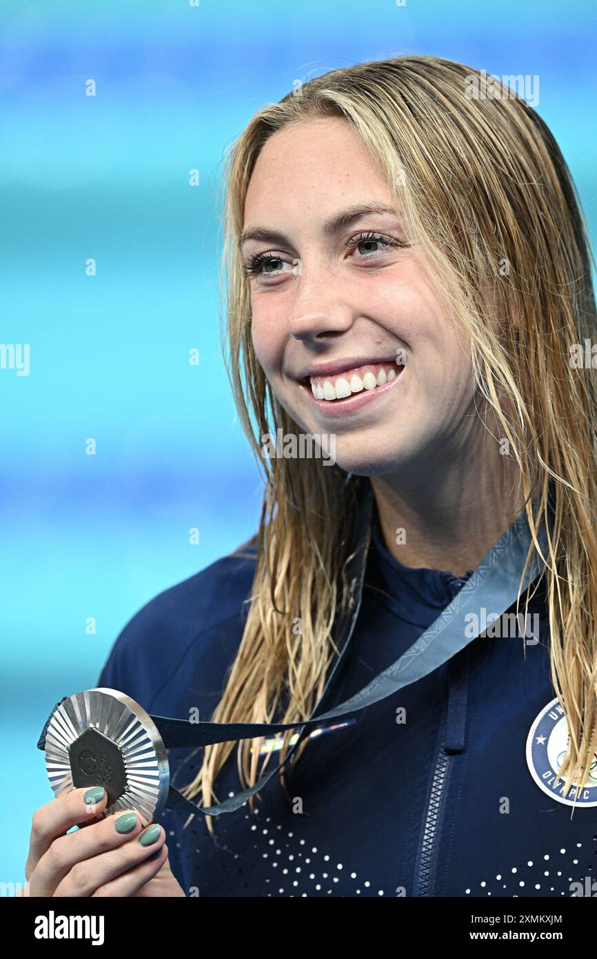 Paris, France. 28th July, 2024. Silver medalist Gretchen Walsh of the U ...