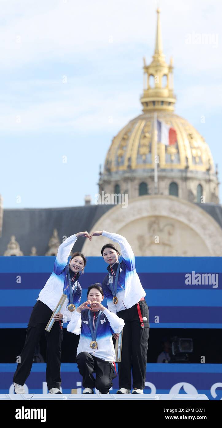 29th July, 2024. S. Korea wins 10th consecutive gold in women's archery ...