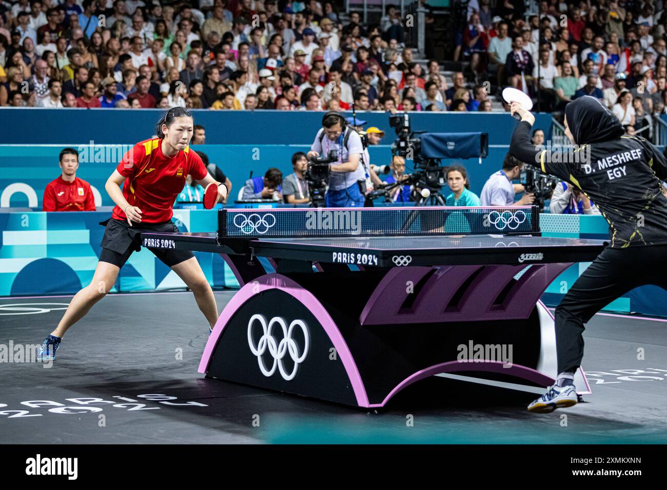 Paris, France. 28th uly 2024. Olympic Games, Women's table tennis match ...