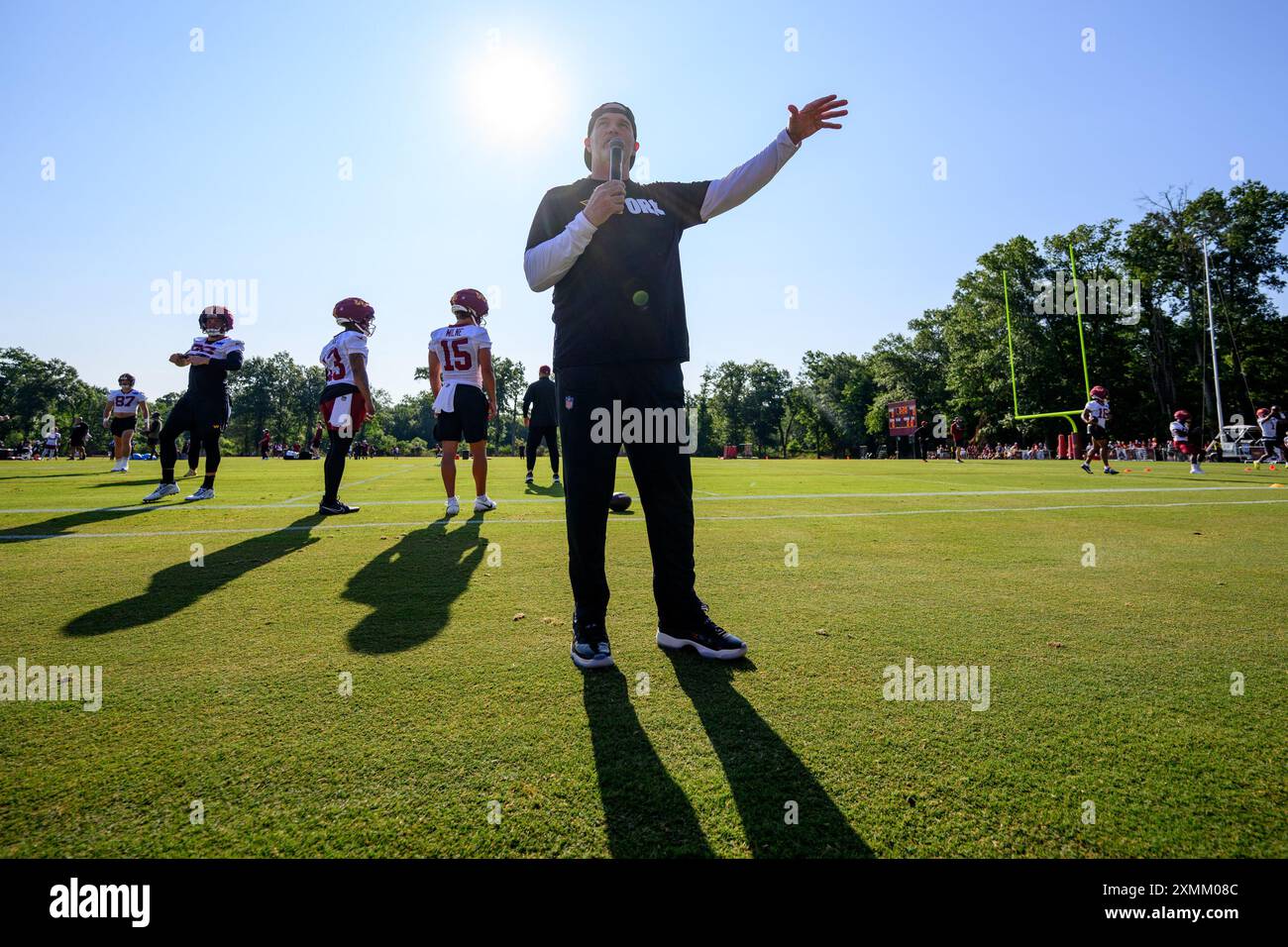 Ashburn, VA, USA. 28th July, 2024. Washington Commanders head coach Dan ...