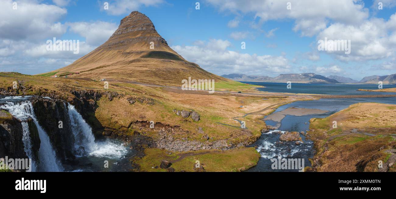 Kirkjufell Mountain and Kirkjufellsfoss Waterfall in Icelandic ...