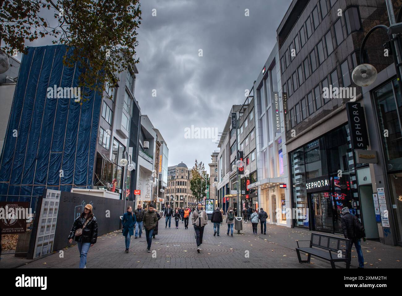 Picture of Schildergasse with stores and shops on a saturday afternoon ...