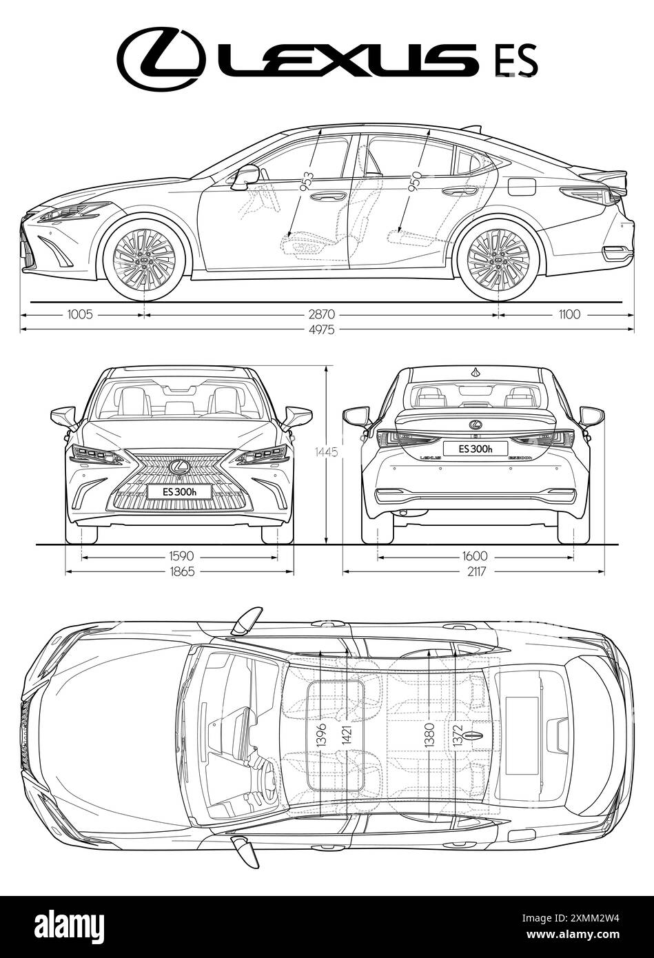 Lexus ES 2024 car blueprint Stock Vector Image & Art - Alamy