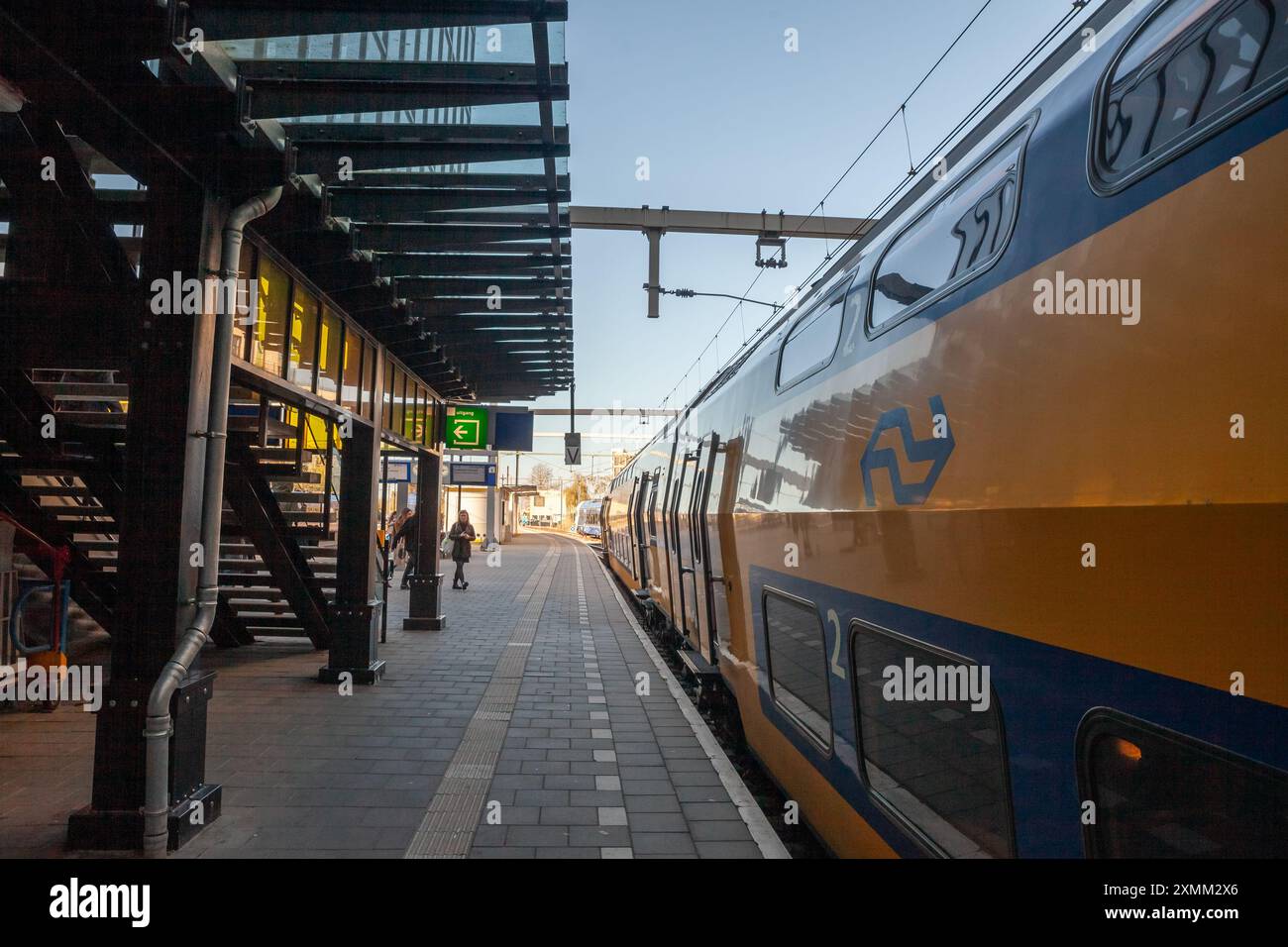 Picture of a train of Dutch railways ready for departure. Heerlen ...