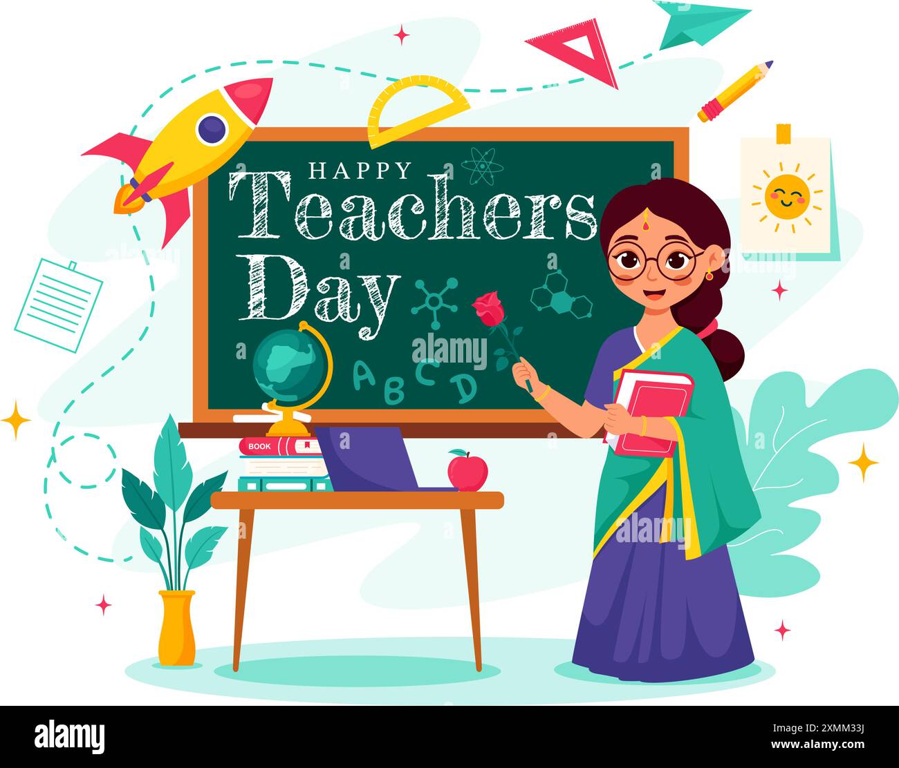 Indian teacher with her student Cut Out Stock Images & Pictures - Alamy