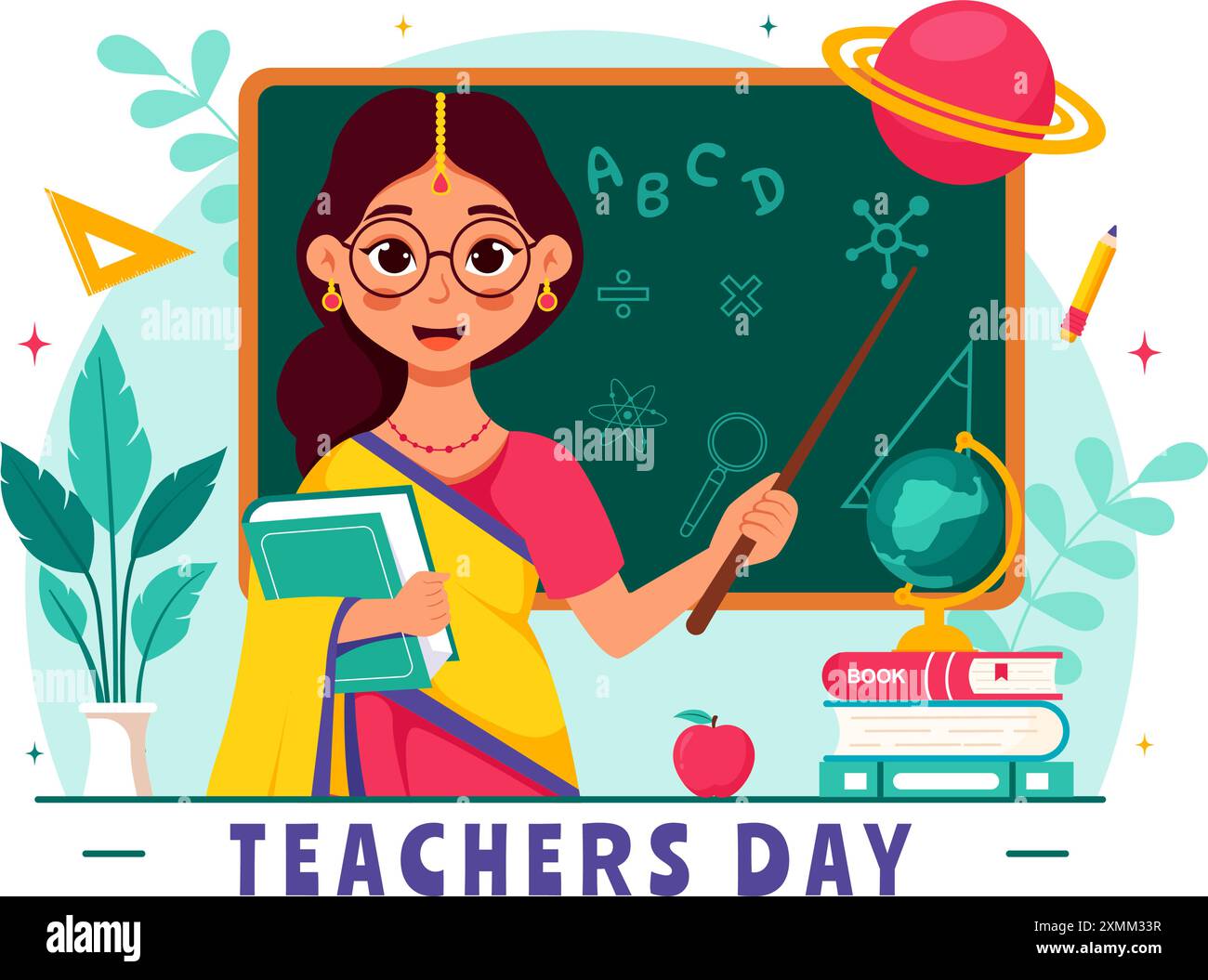 Indian teacher classroom Stock Vector Images - Alamy