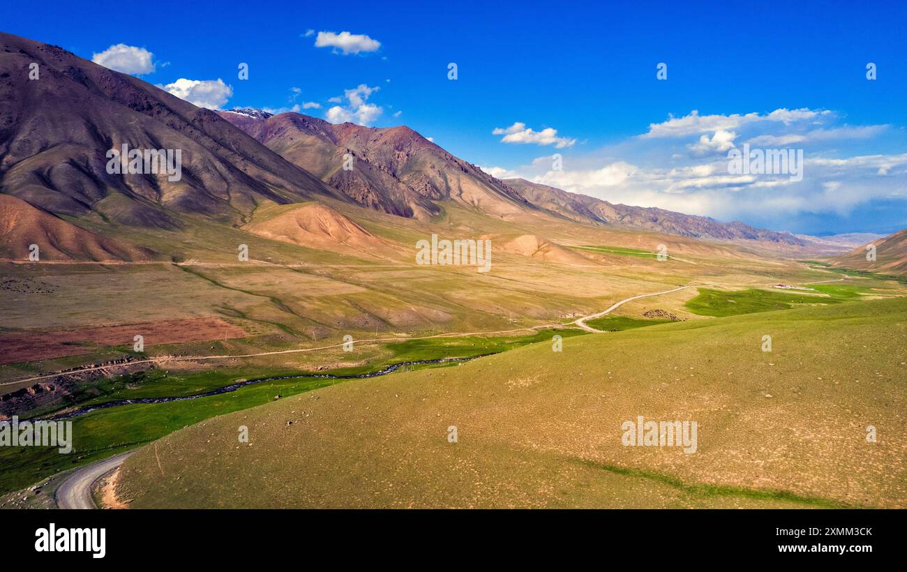 Kyrgyzstan, Tian Shan mountains landscape with people in nature Stock ...