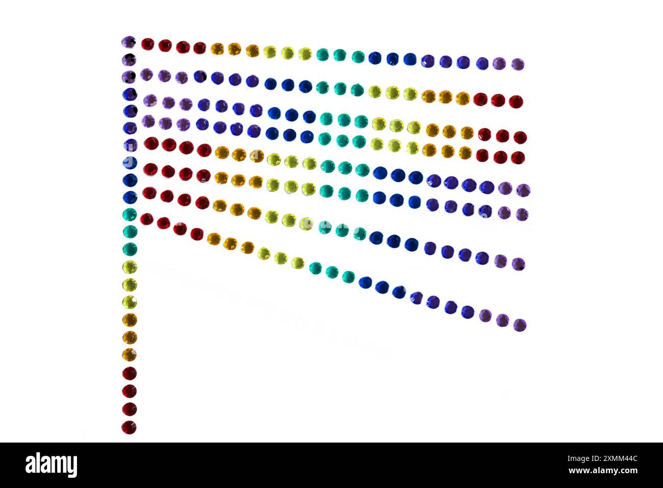 Neon flag is an isolated image of colorful rhinestone plastic gems ...
