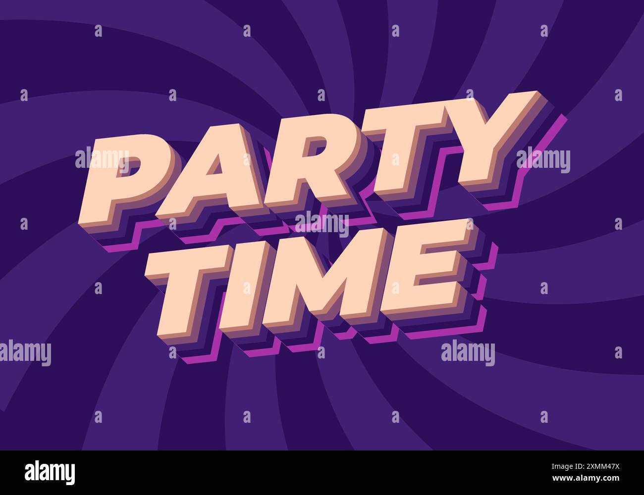 Party time. Text effect design in 3D look with eye catching colors ...