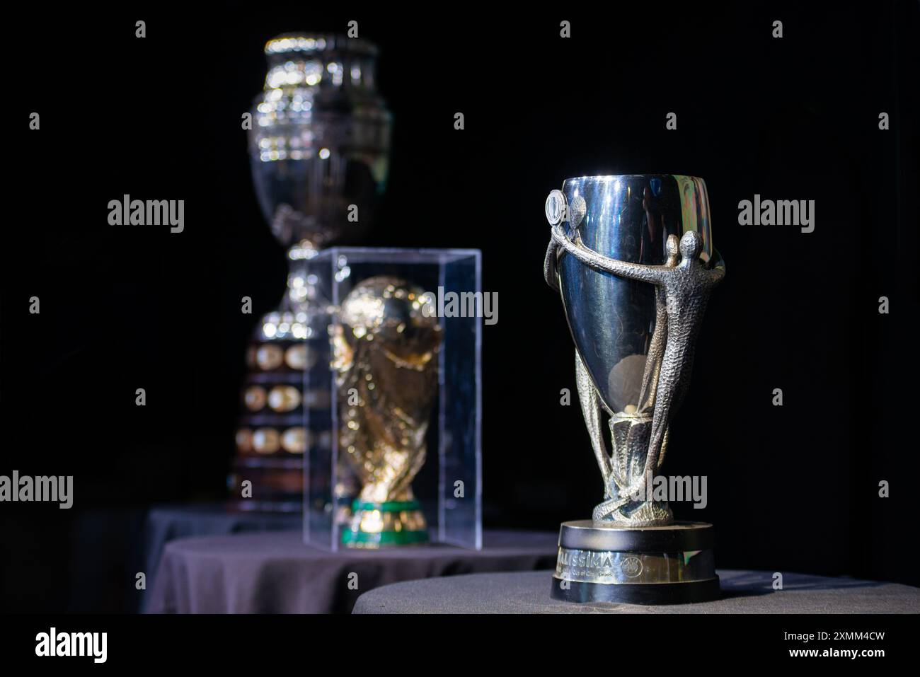 Trophy of FIFA World Cup Qatar 2022, Conmebol Copa America 2021 trophy ...