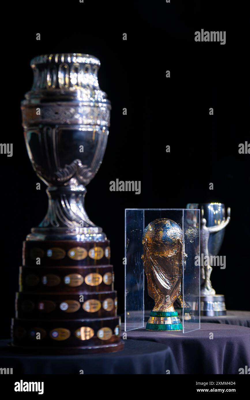 Trophy of FIFA World Cup Qatar 2022, Conmebol Copa America 2021 trophy ...