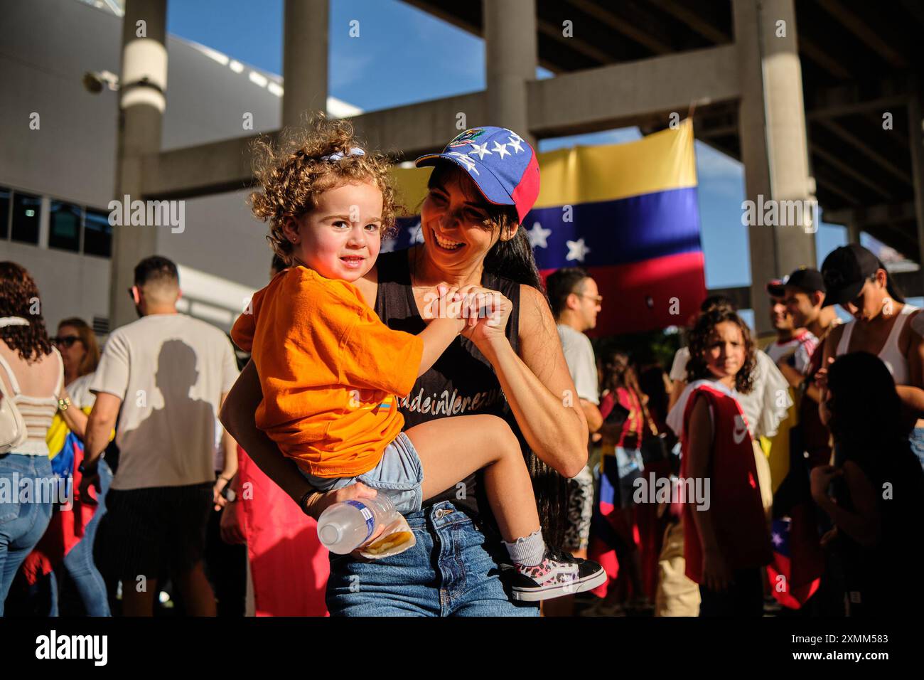 Miami, Florida, USA. 28th July, 2024. Venezuelans living in Miami ...