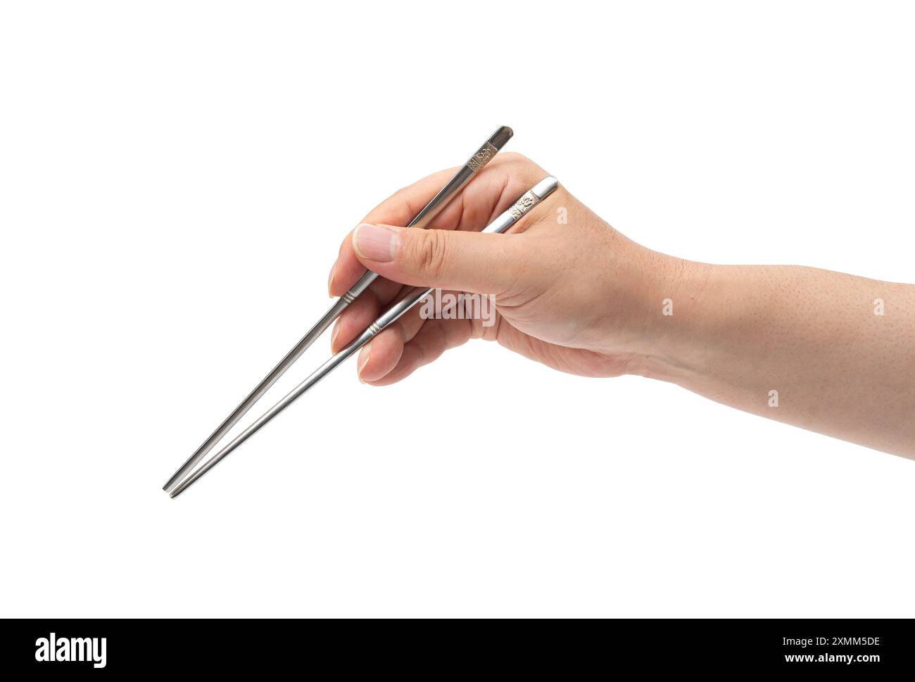 man hand holding chopsticks isolated on white background Stock Photo ...
