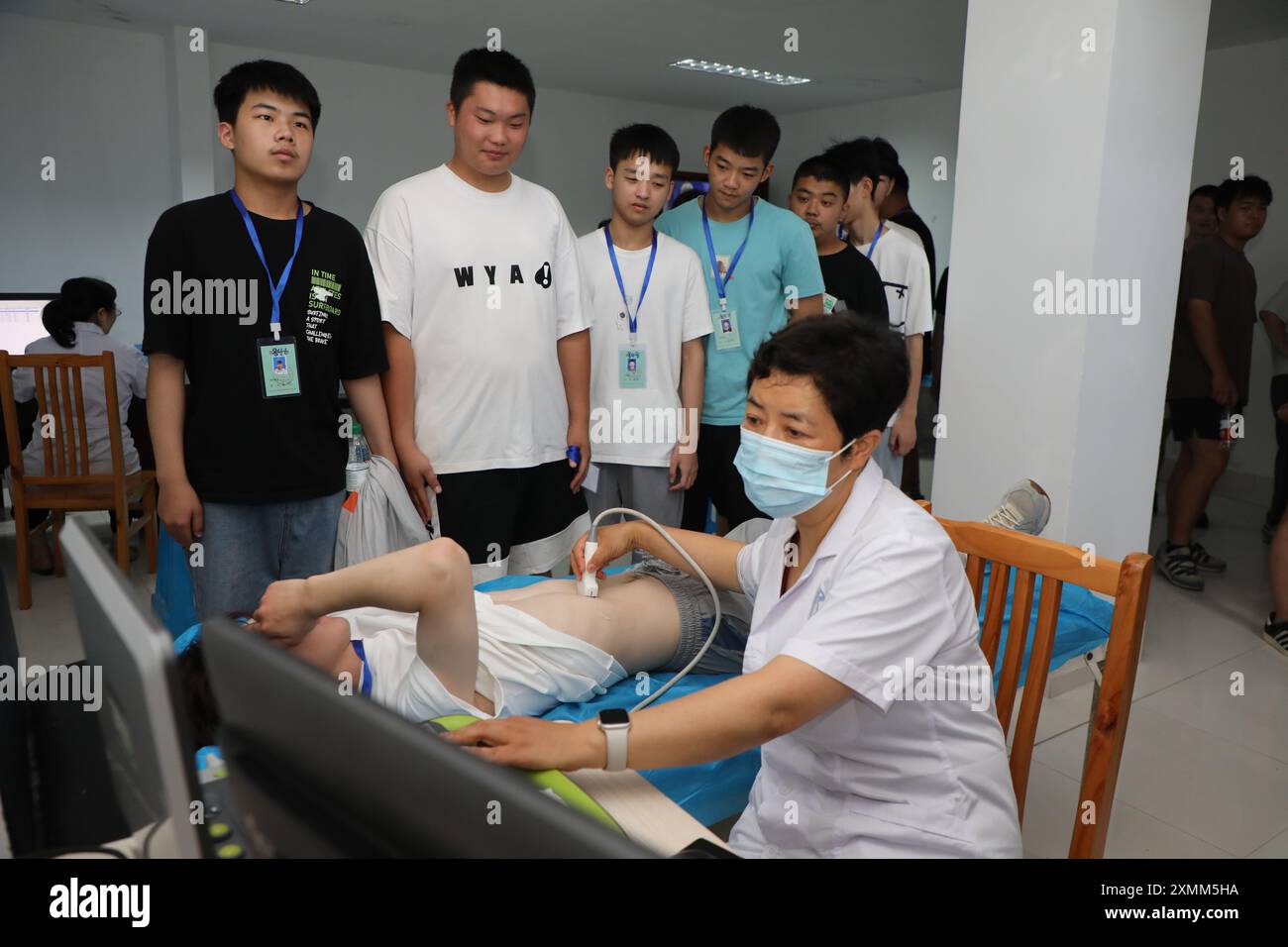 YANCHENG, CHINA - JULY 29, 2024 - Young conscripts attend a physical ...