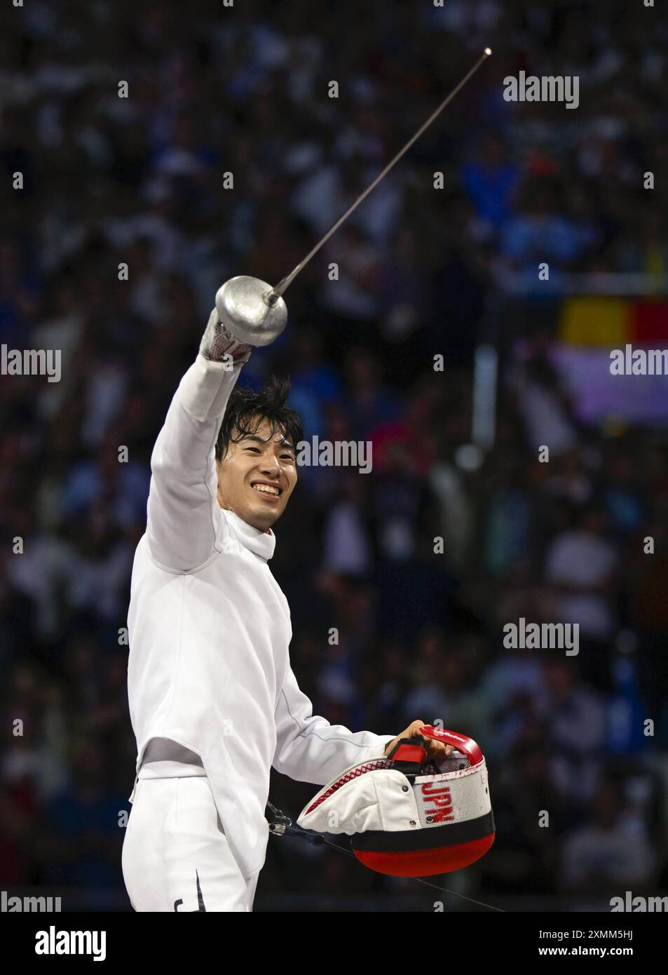 Japan's Koki Kano celebrates after his victory in the men's individual ...