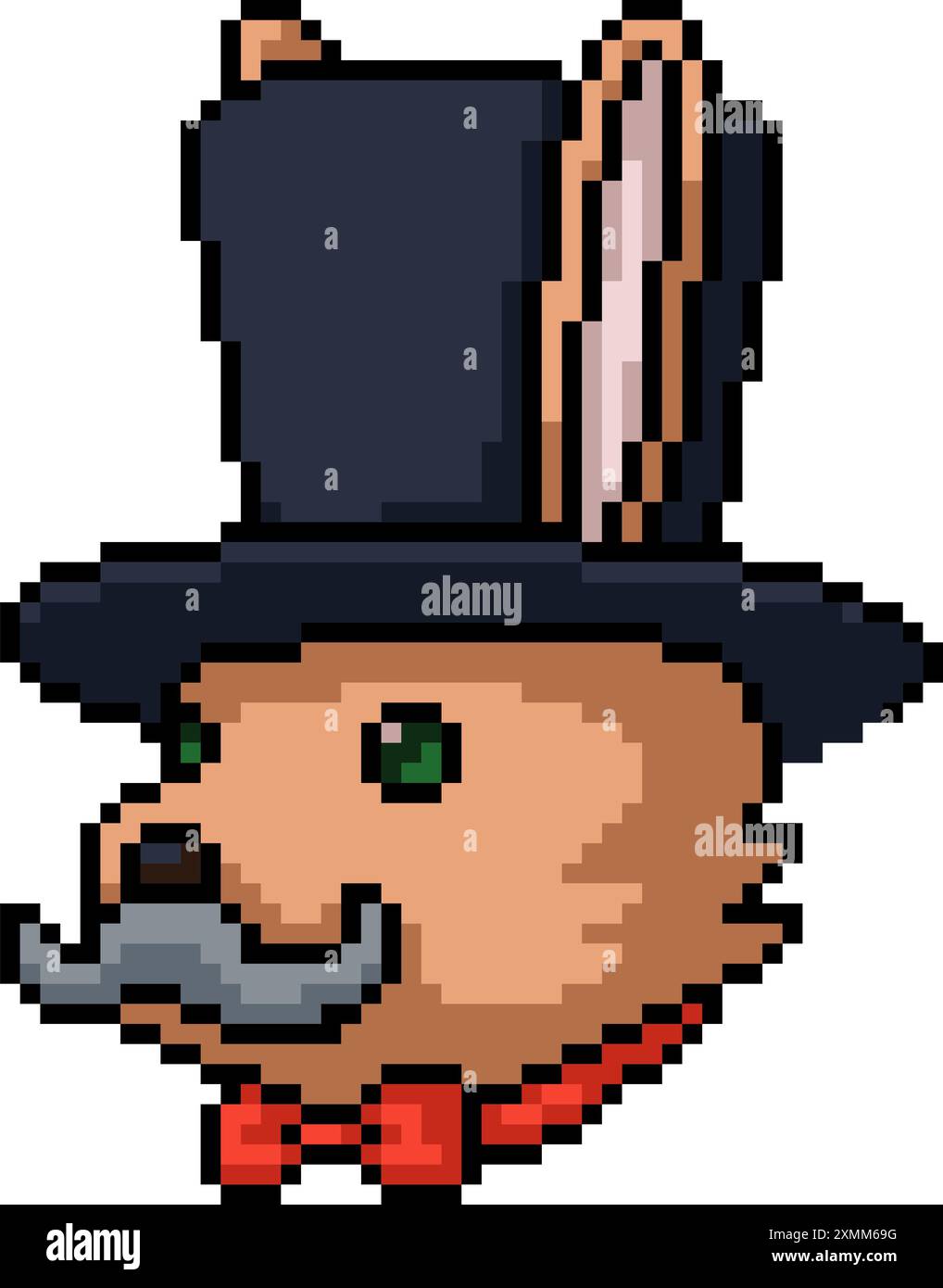 pixel art of rabbit gentle man isolated background Stock Vector Image ...