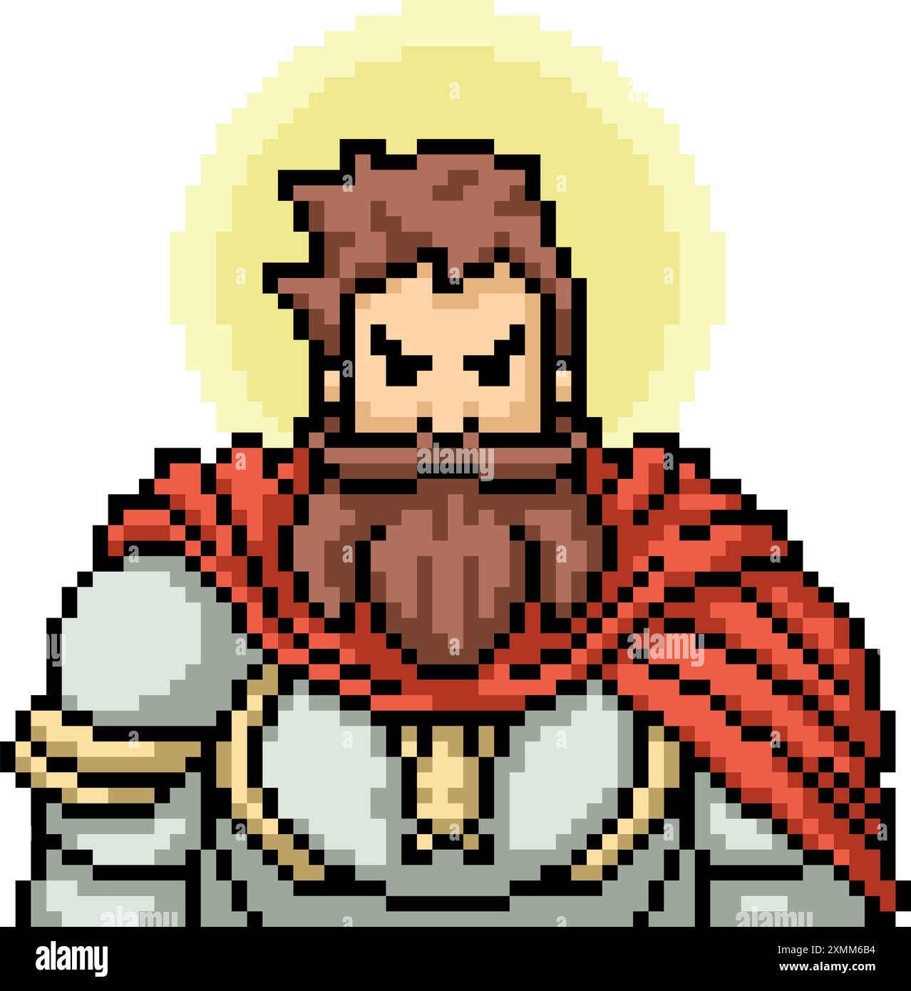 pixel art of fantasy paladin knight isolated background Stock Vector ...