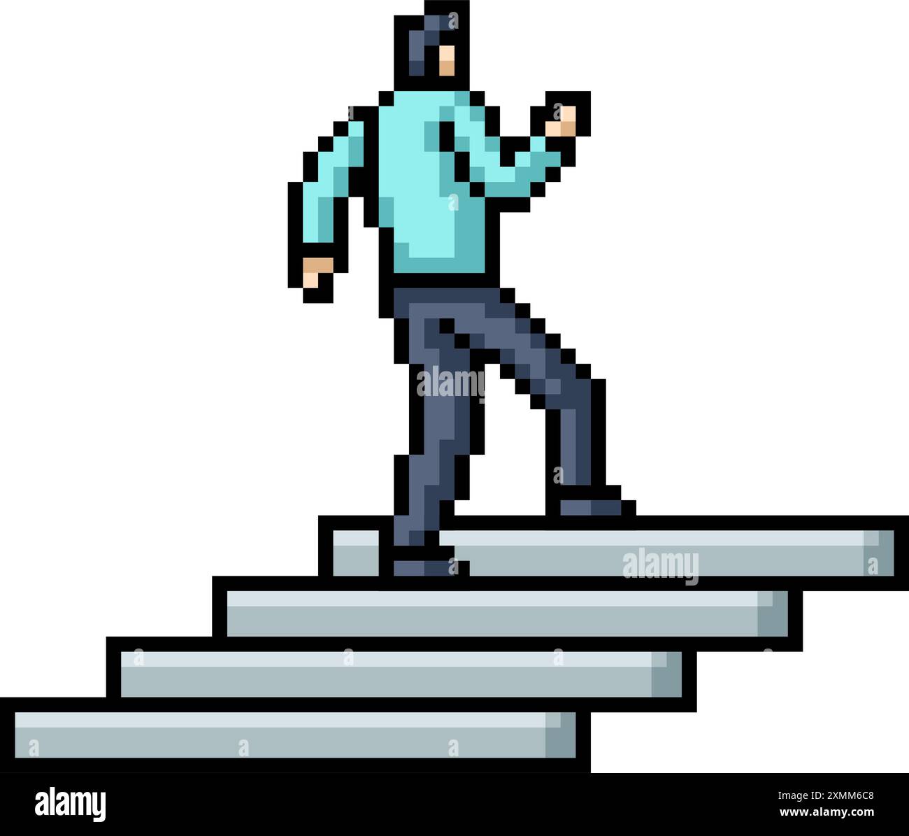 pixel art of man up stair isolated background Stock Vector Image & Art ...