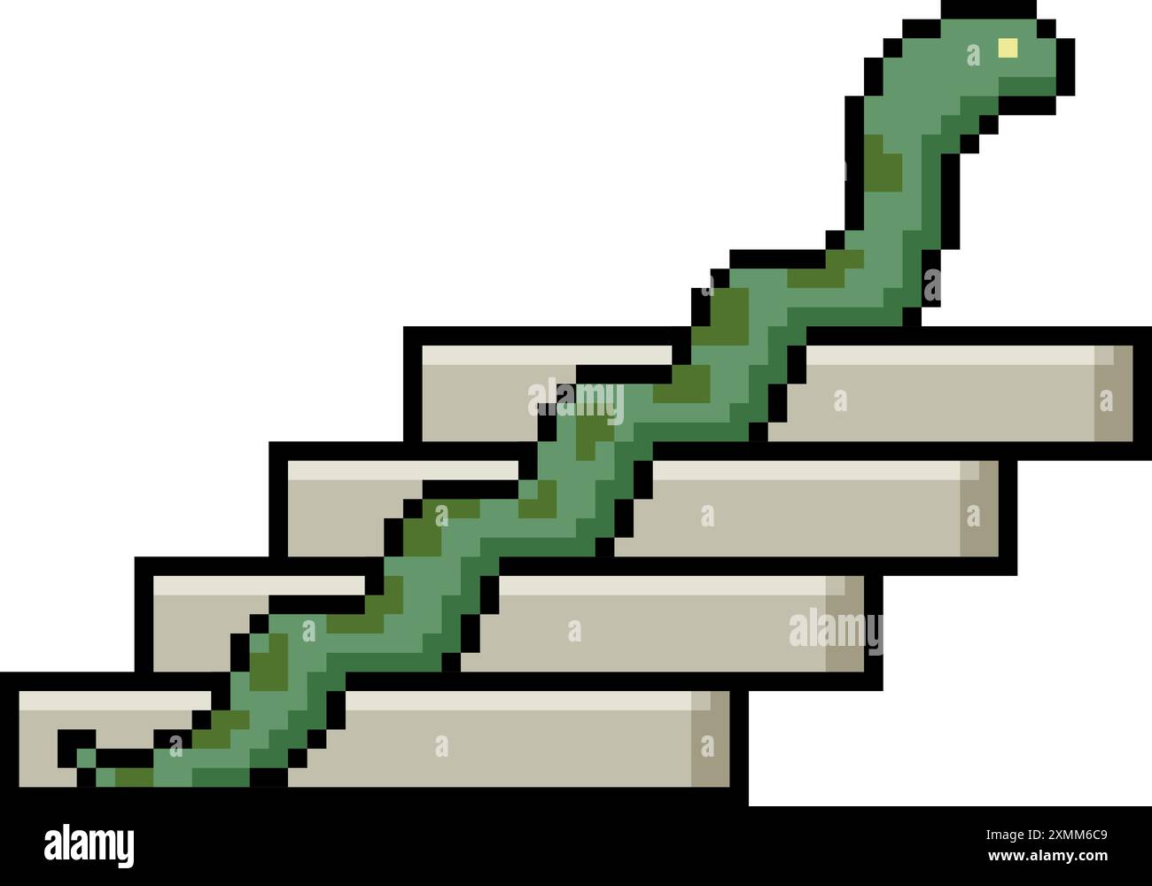 pixel art of snake up stair isolated background Stock Vector Image ...